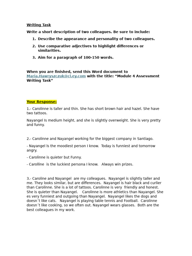 Module 4 Assessment Writing Task | PDF