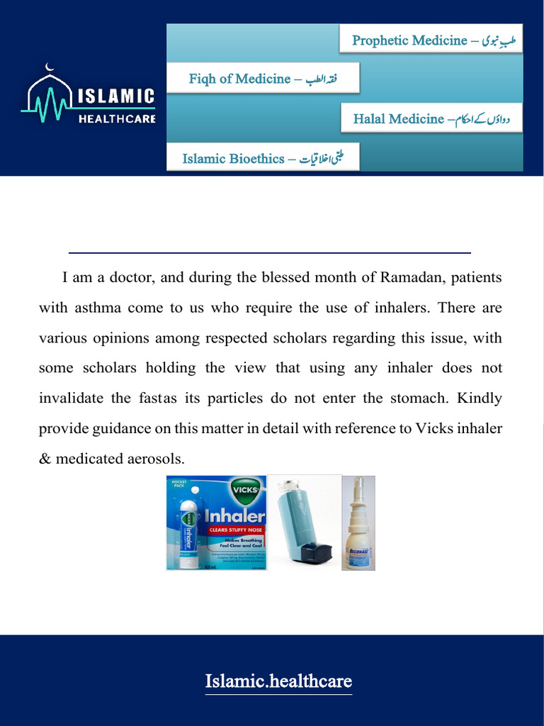 Inhalers and Fasting in Ramadan | PDF | Human Nose
