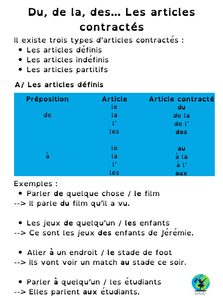 Les Articles Contractés | PDF