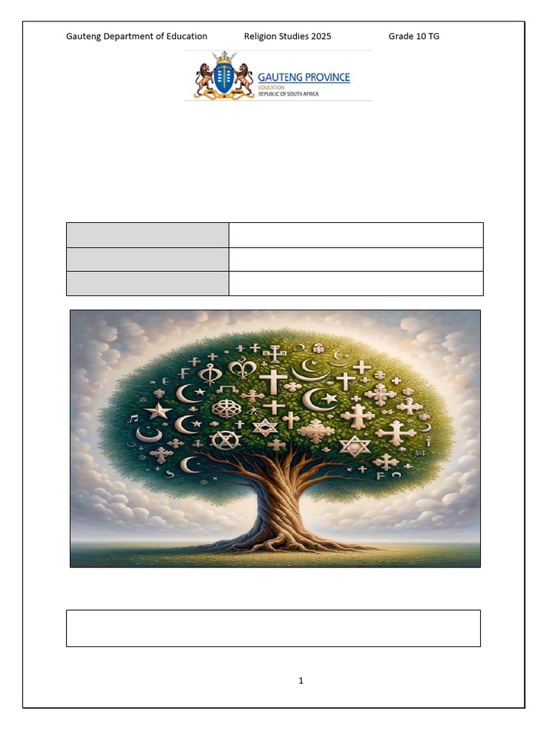 2025 Grade 12 RS Source - Based LG | PDF | Faith | Religious Studies