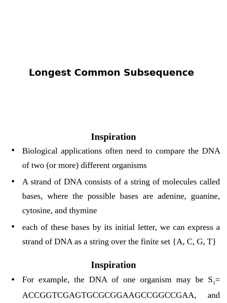 M2-Longest Common Subsequence | PDF | Dna | Mathematical Logic