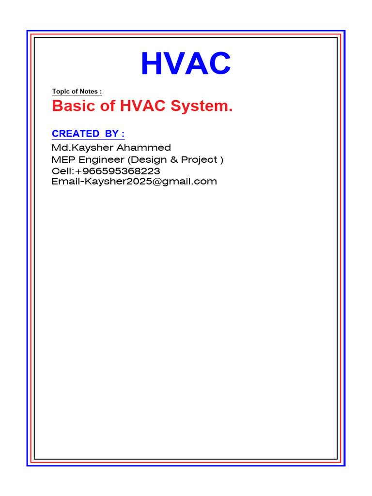 Basic of HVAC System | PDF