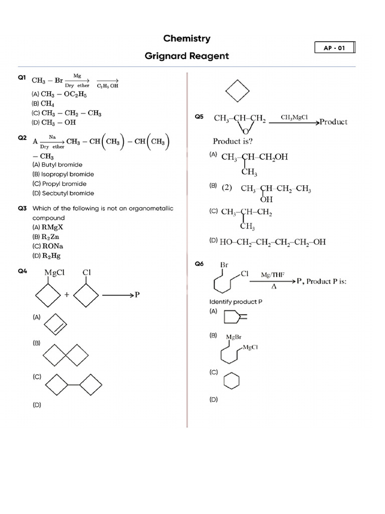 Grignard Reagent DPP 01 | PDF