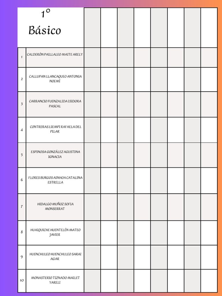 Gradebook Worksheet in Yellow Simple Style | PDF