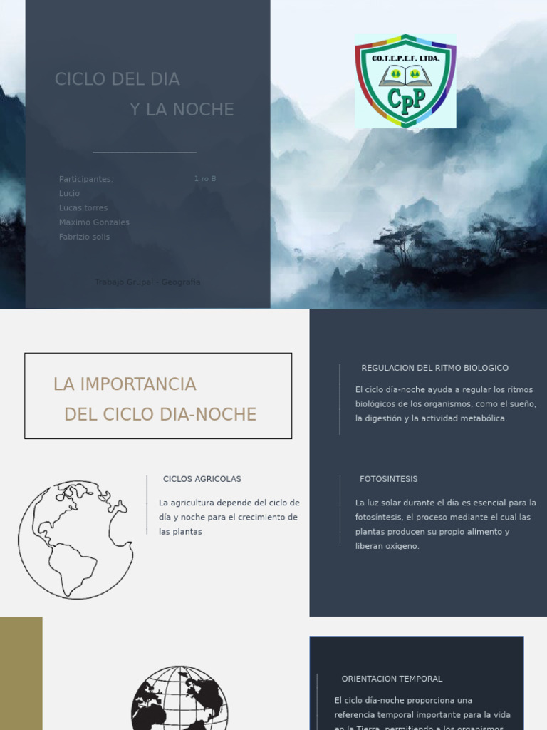 Geografia Ciclo Del Dia y La Noche 1ro B | PDF | Noche | Naturaleza
