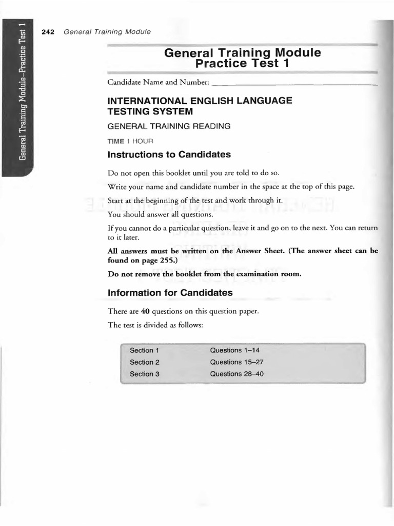 Reading 1 + Writing 1 - General Training Module | PDF