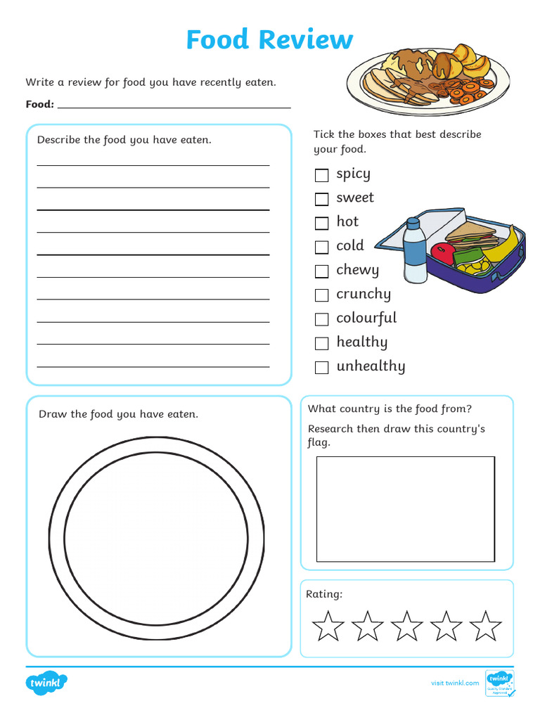 Food Review and Rating Guide | PDF