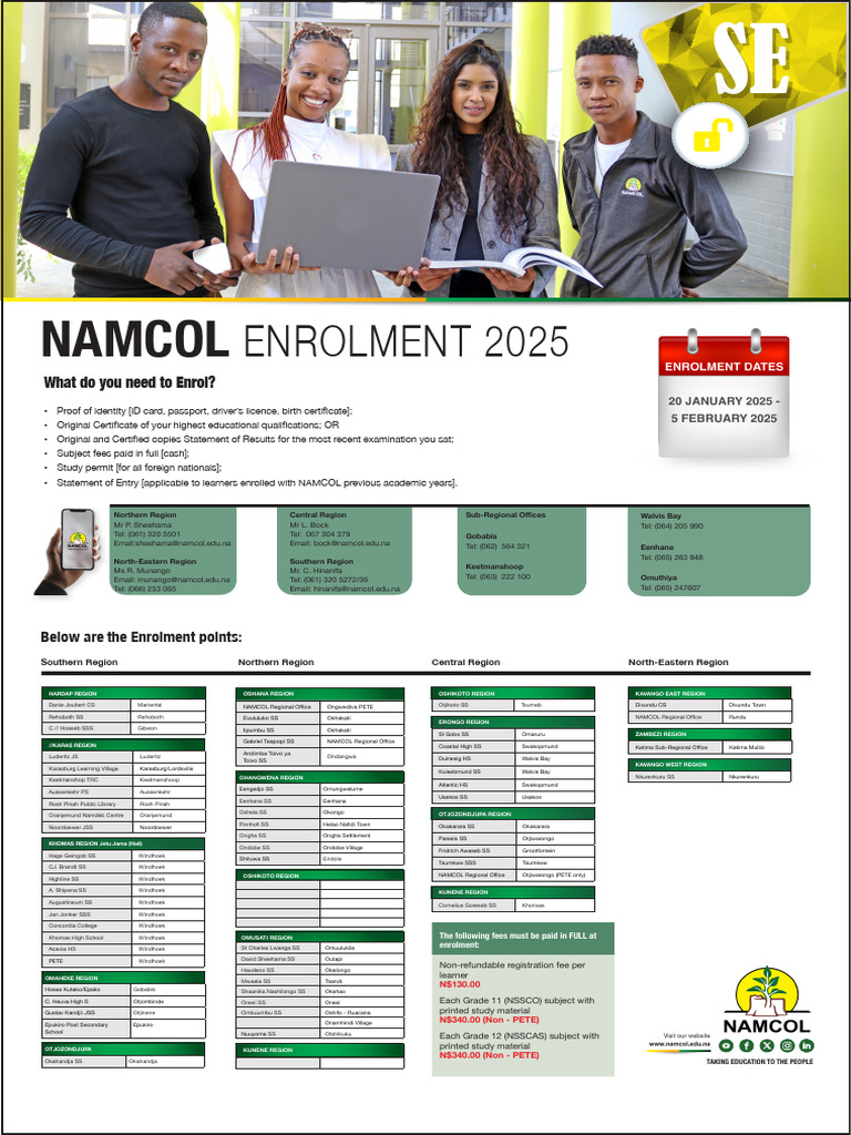 NAMCOL Enrolment Points 3 | PDF | Legal Documents | Applications Of ...