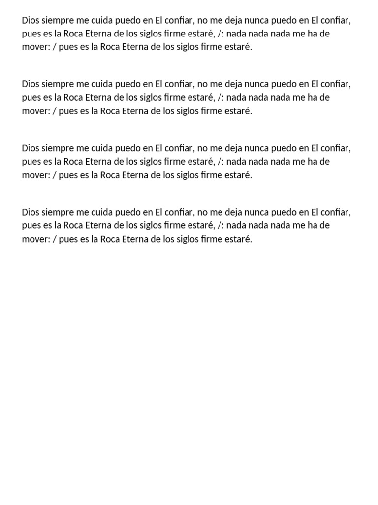 Dios Siempre Me Cuida Puedo en El Confiar | PDF