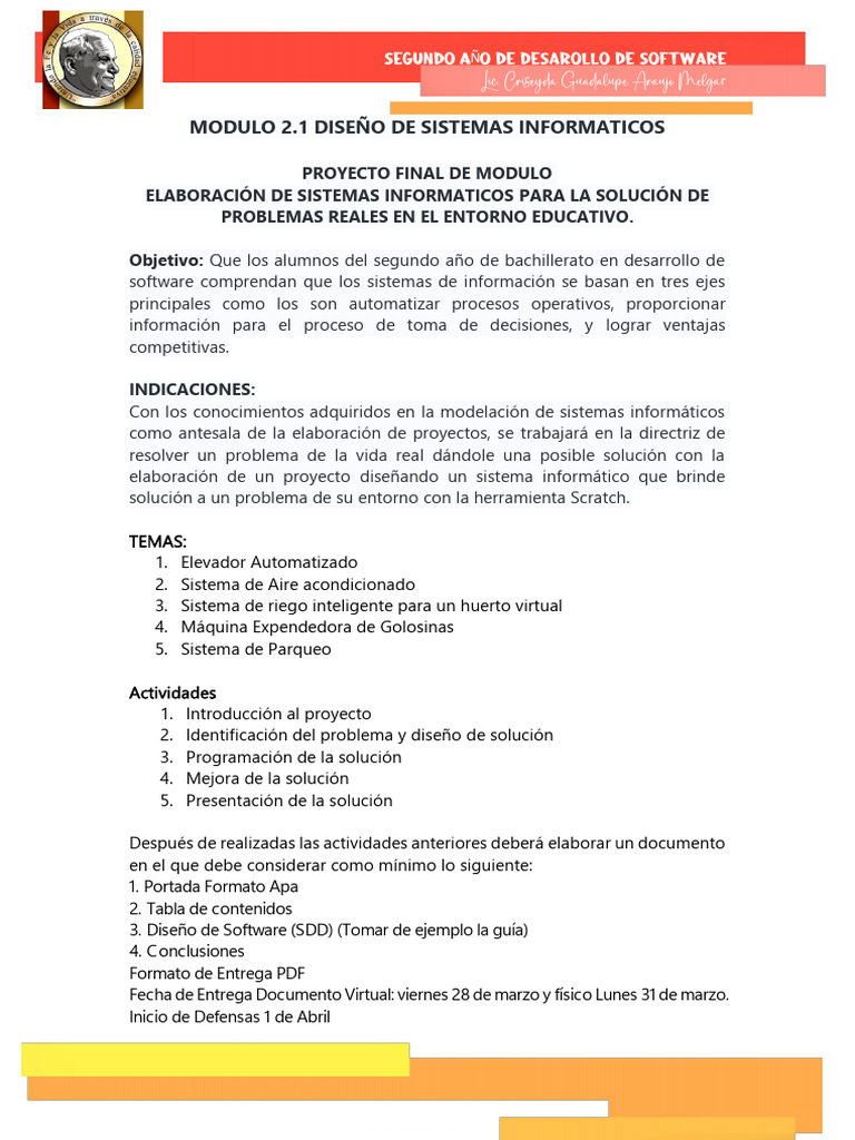 PROYECTO MODULO EN SCRATCH_2025 | PDF