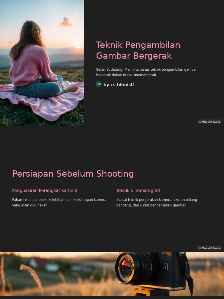 Teknik Pengambilan Gambar Bergerak | PDF