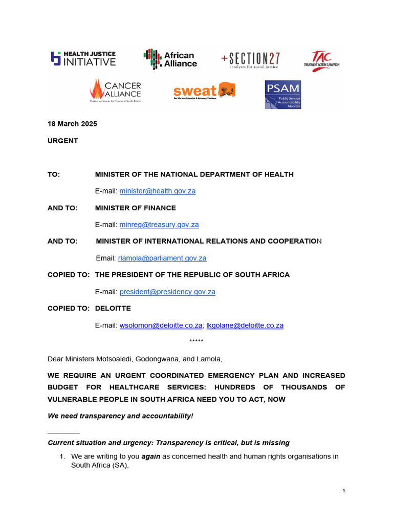 Call To Action in South African Healthcare NDoH | PDF | President's ...