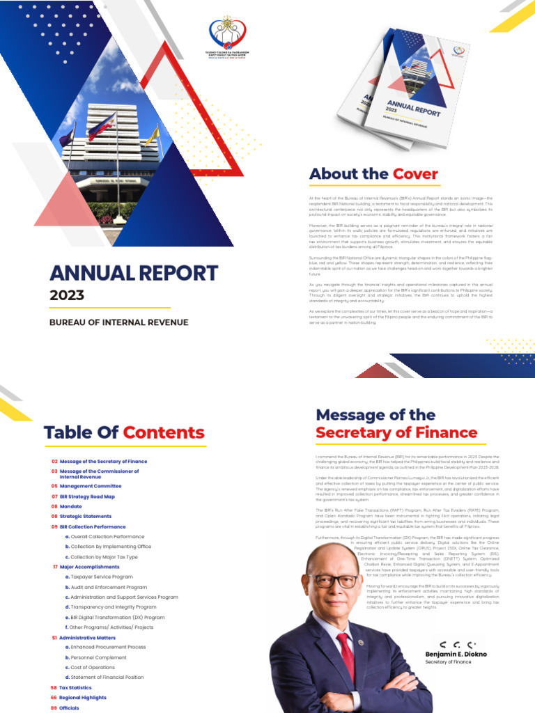 BIR Annual Report 2023 Insights | PDF | Taxes | Internal Revenue Service