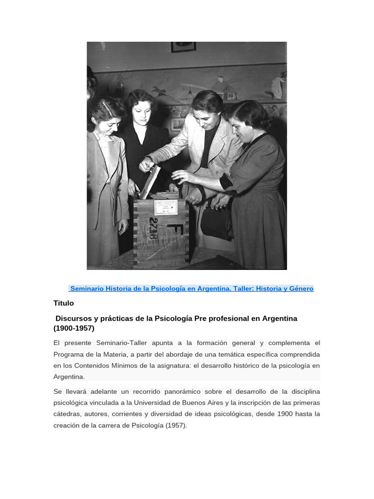 Seminario Prof. Rosa Falcone. PresentaciÃ³n, metodologÃ­a y modalidad ...