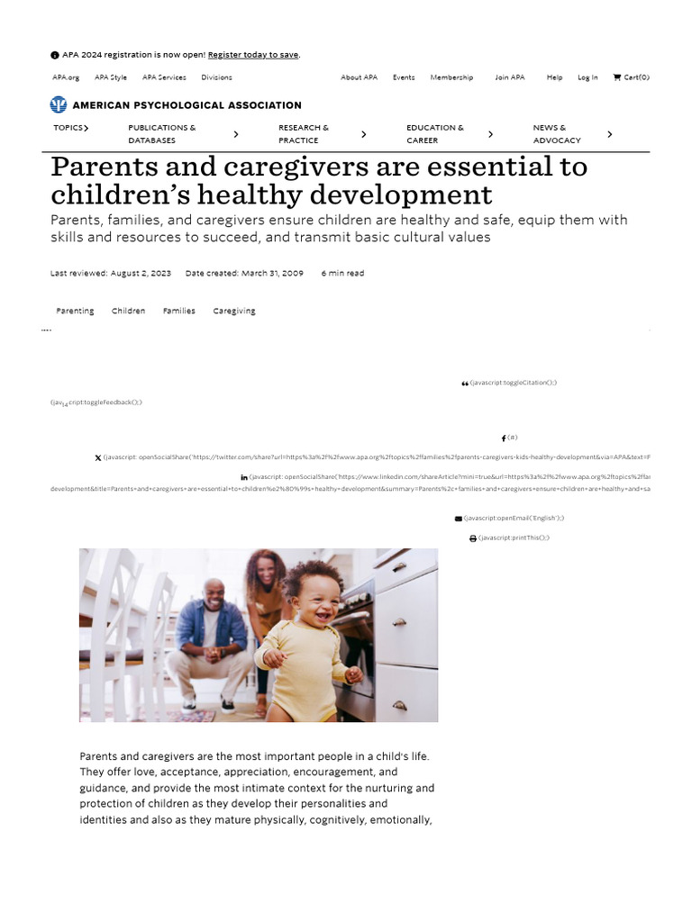 Essential Role of Parents in Child Development | PDF | Adolescence ...