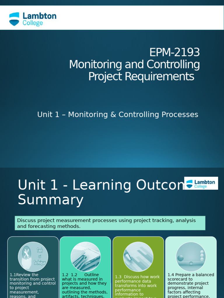 2024W EPM 2193 - Unit 1 - Project Measurement & Control | PDF | Risk | Leadership