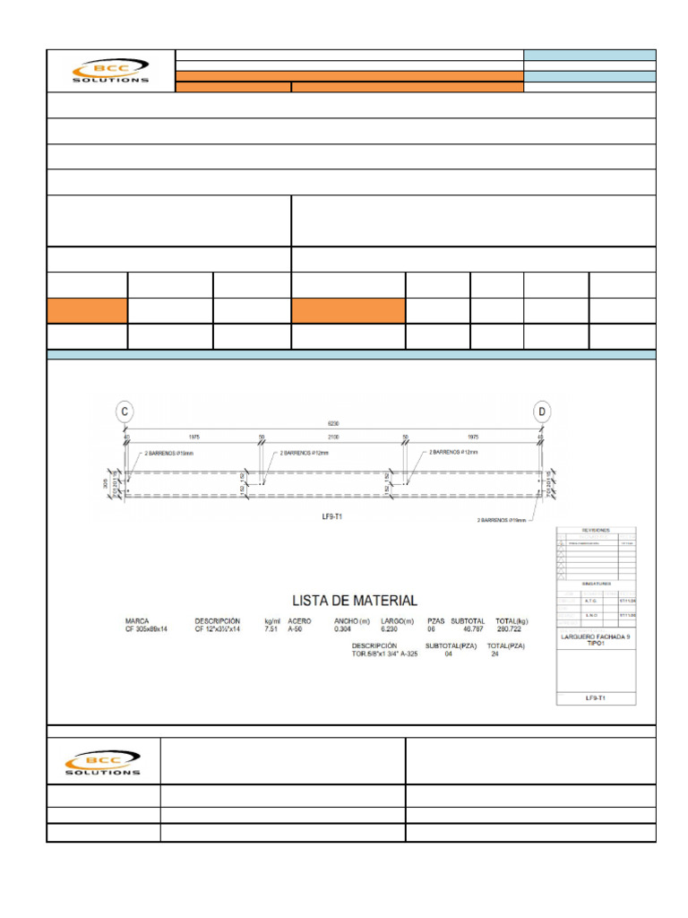 Reporte de Registro Dimensional Larguero Laterales | PDF