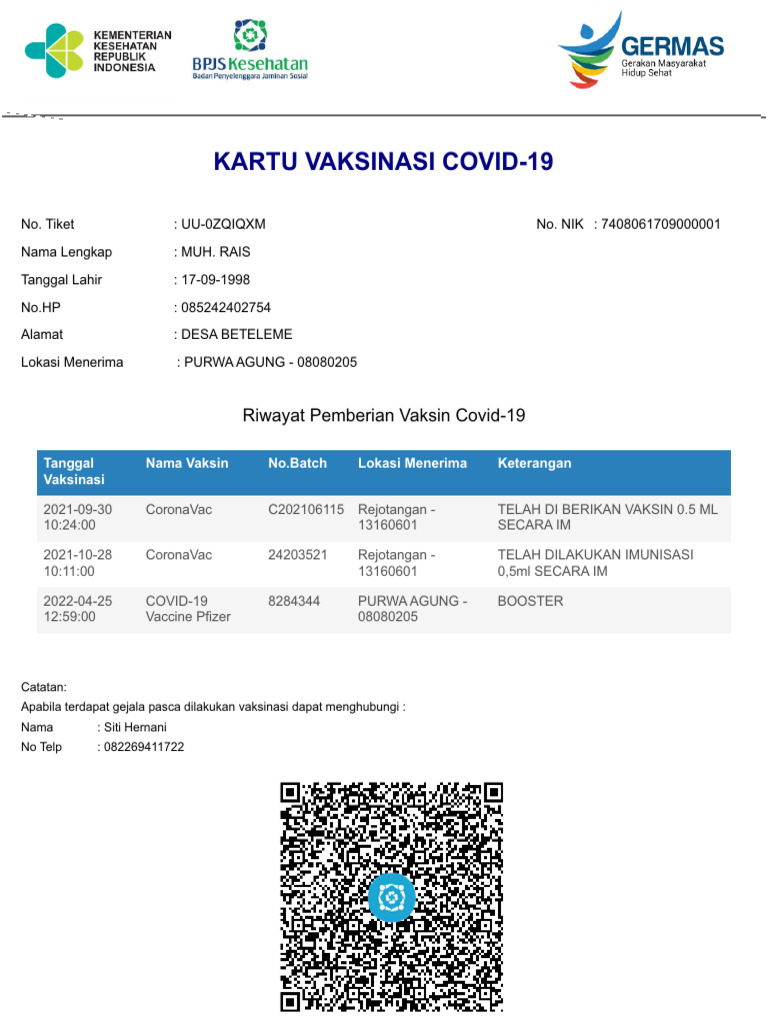 KARTU-VAKSIN-BOOSTER | PDF