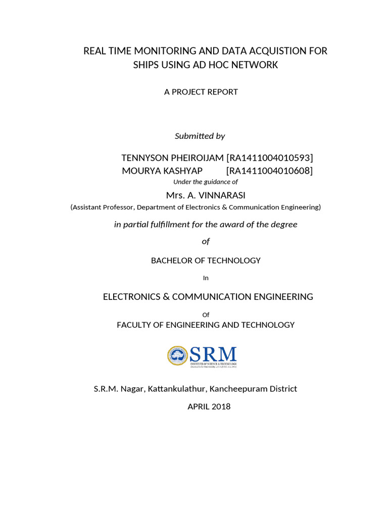 Real Time Monitoring and Data Acquisition For Ships Using Ad-Hoc ...