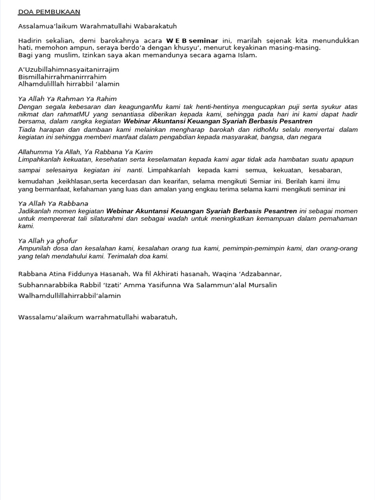 PDF Doa Pembukaan | PDF