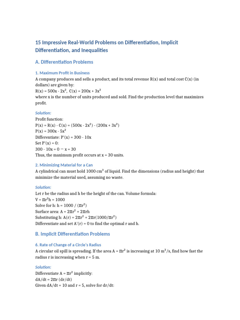 Impressive Calculus Problems | PDF