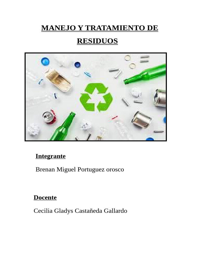 Entregable O1 T.M | PDF | Residuos | Gestión de residuos