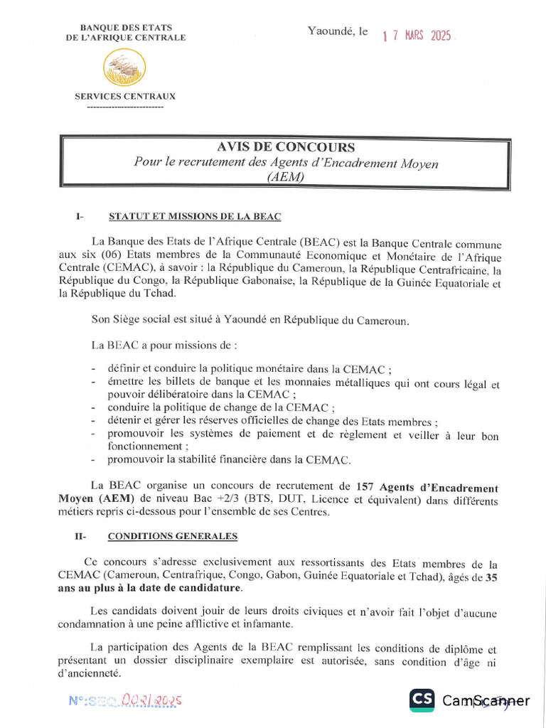 Avis de Concours | PDF