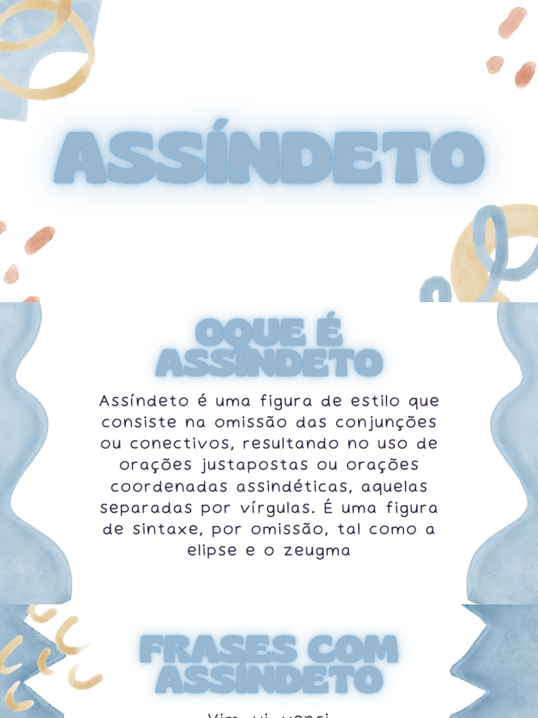 O que é Assíndeto na Linguagem | PDF