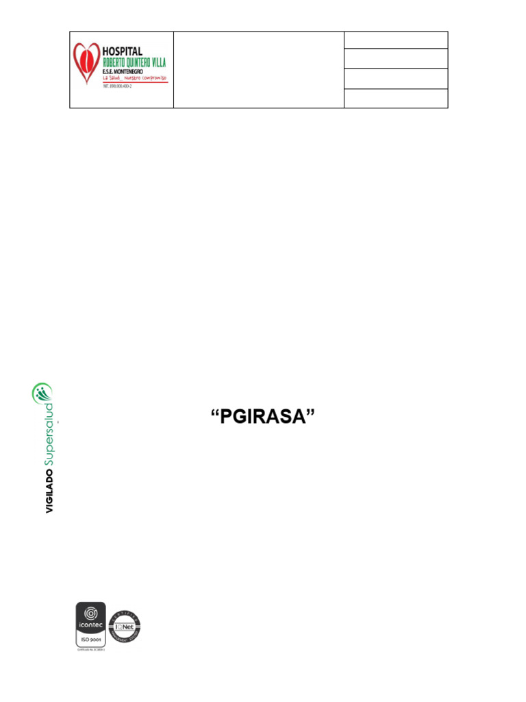Plan Institucional de Gestión Ambiental PGIRASA 2023 | PDF | Residuos | Hospital