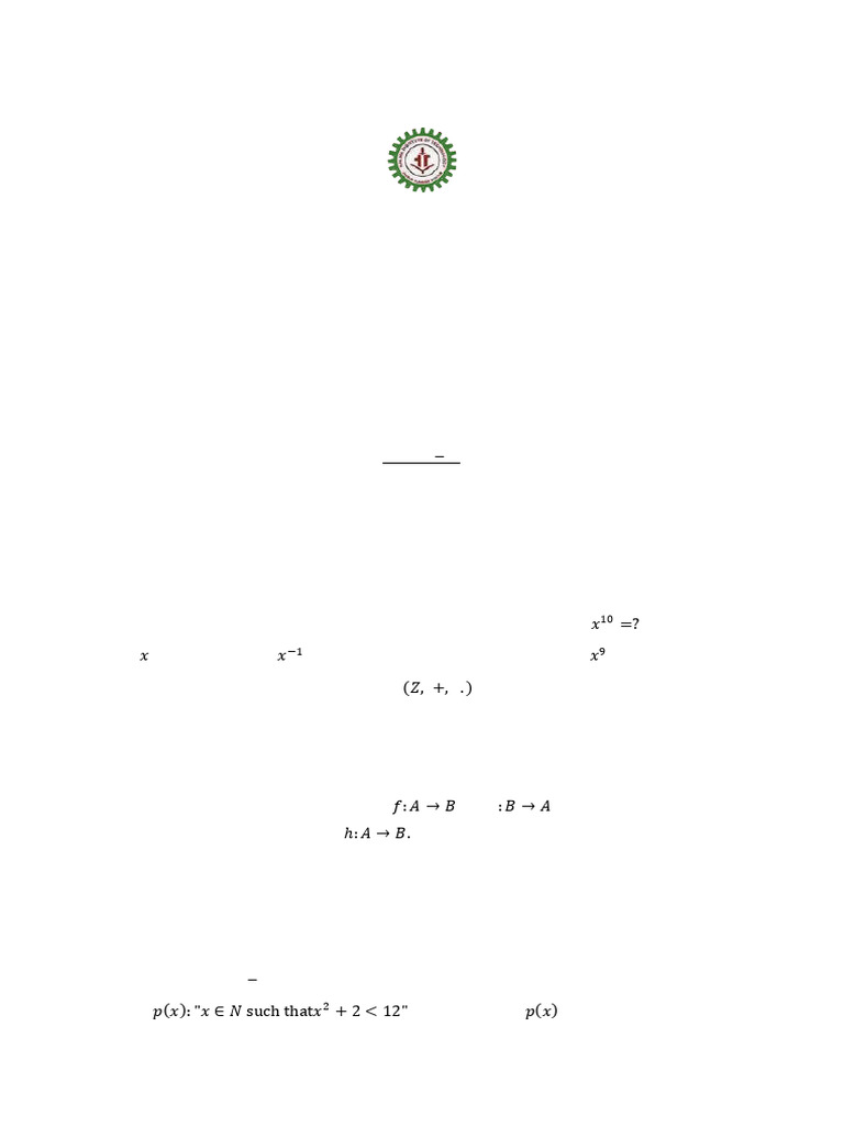 PCC-CS 401 Cse - Final 21 22 | PDF | Group (Mathematics) | Ring (Mathematics)