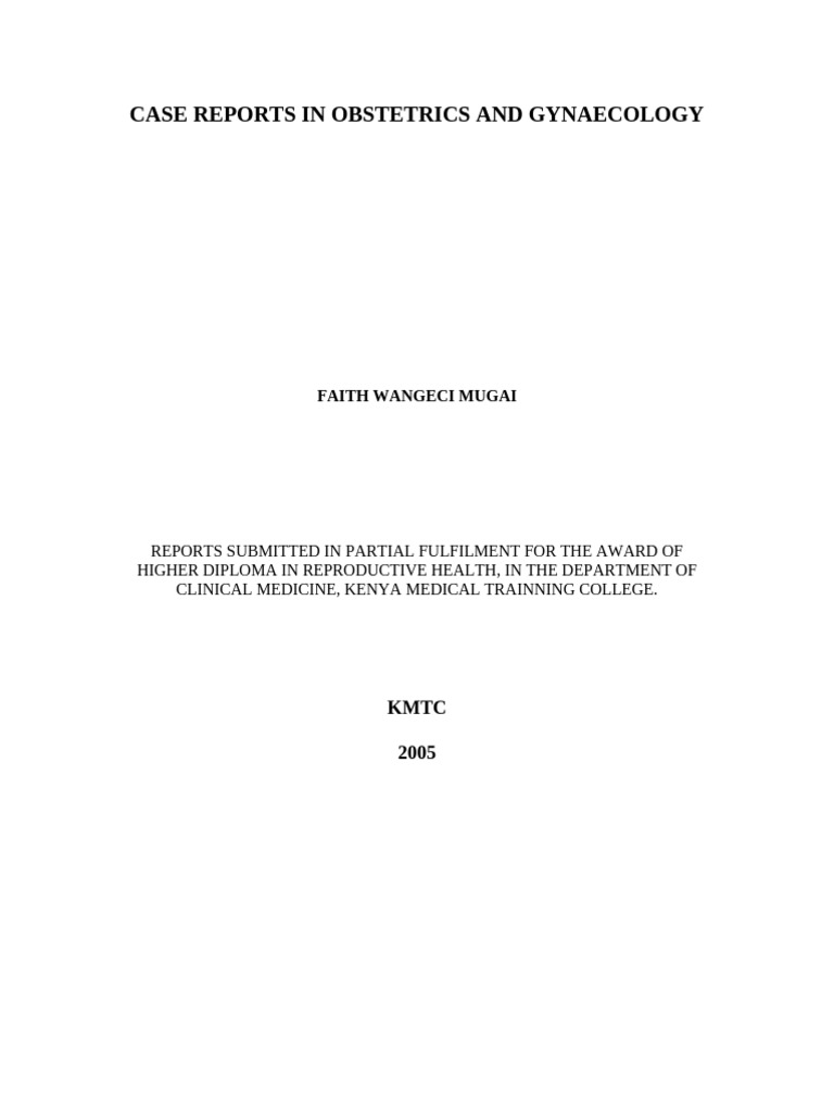 Case Reports in Obstetrics and Gynaecology_2 | PDF | Malaria | Childbirth