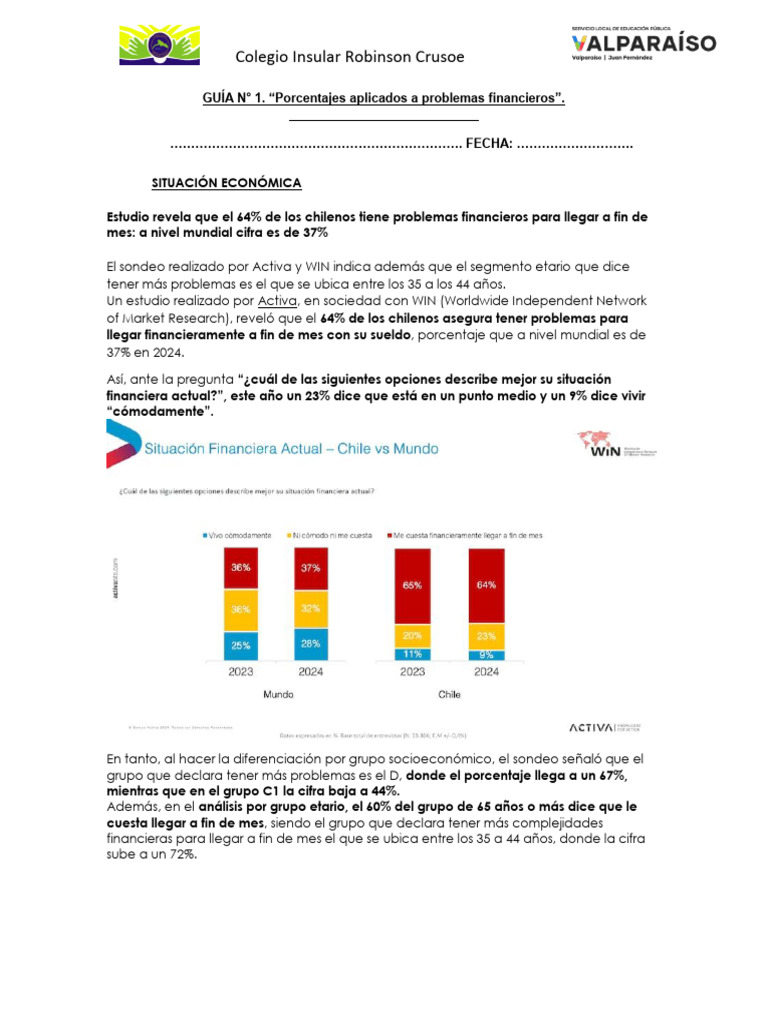 Problemas Con Porcentajes | PDF | Economias