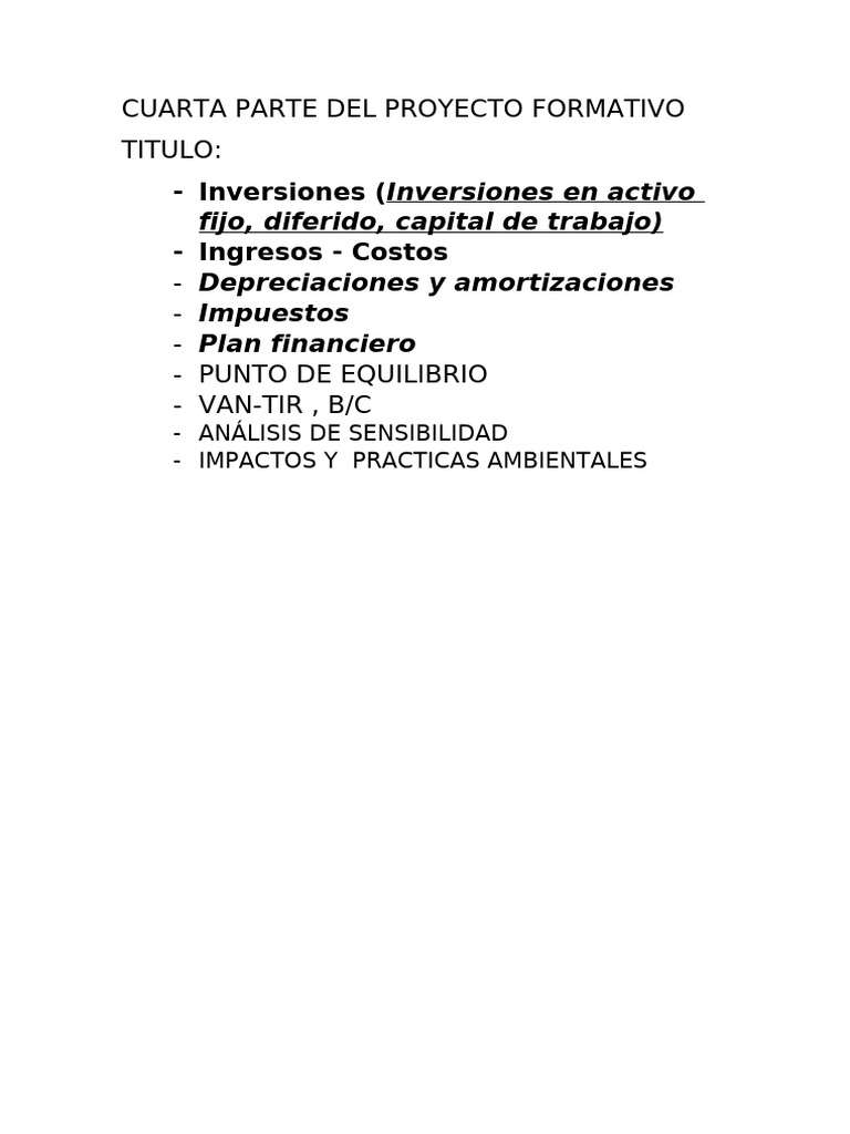 Cuarta Parte Del Proyecto Formativo | PDF