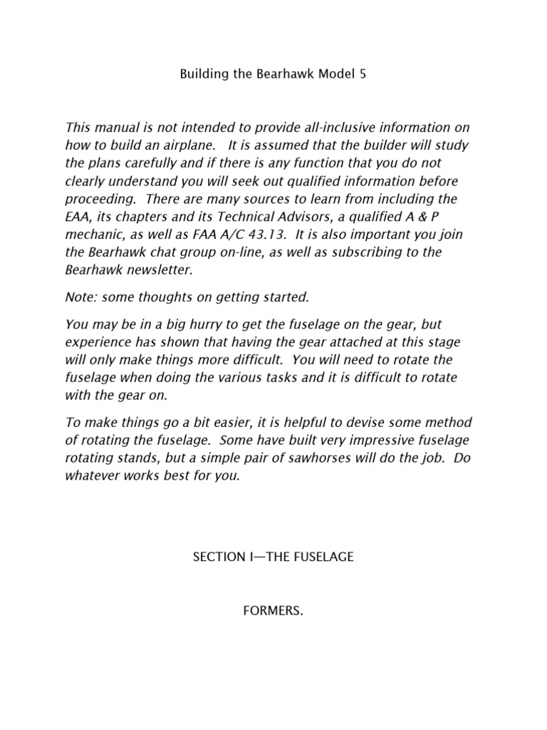 Building The Bearhawk Model 5 | PDF | Rivet | Drill