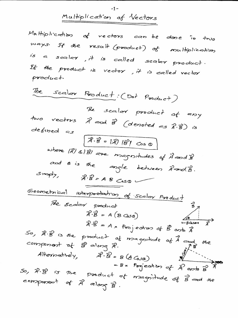 Dot Product&Cross Product | PDF