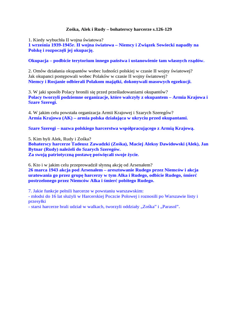 4 Zośka, Alek I Rudy - Bohaterscy Harcerze | PDF