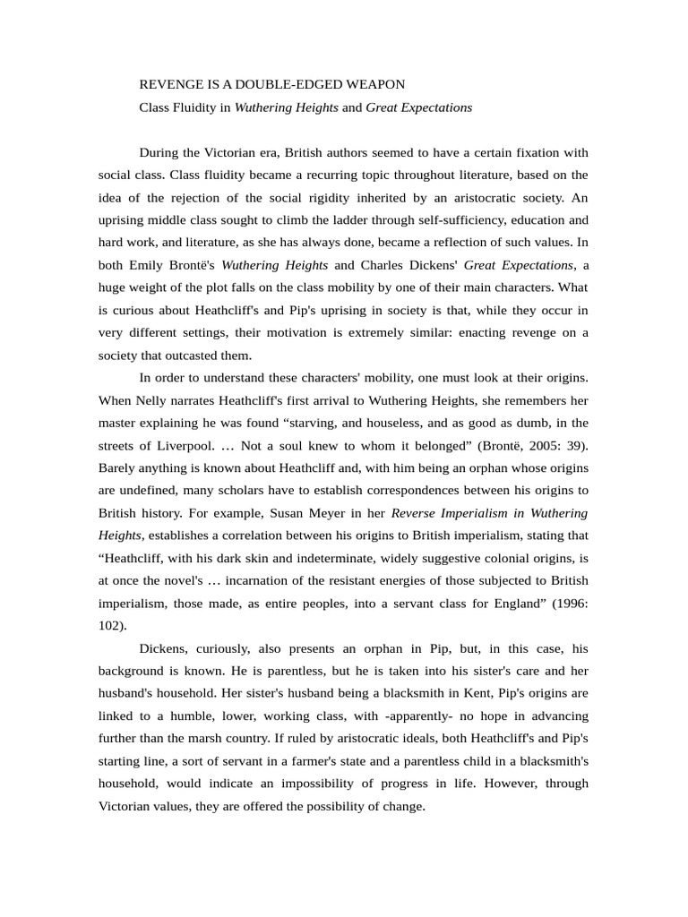 Class Mobility and Revenge in Victorian Novels | PDF | Wuthering ...
