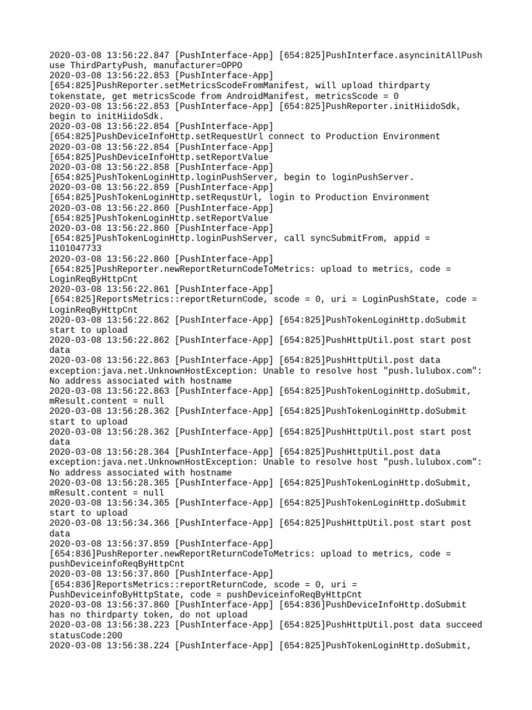 Pushsvc Log | PDF | Computing | Computer Data