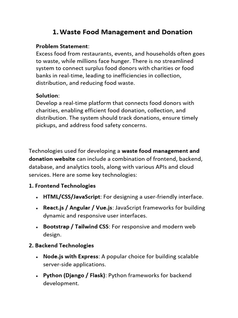 Real-Time Food Donation Platform | PDF | Cloud Computing | Databases