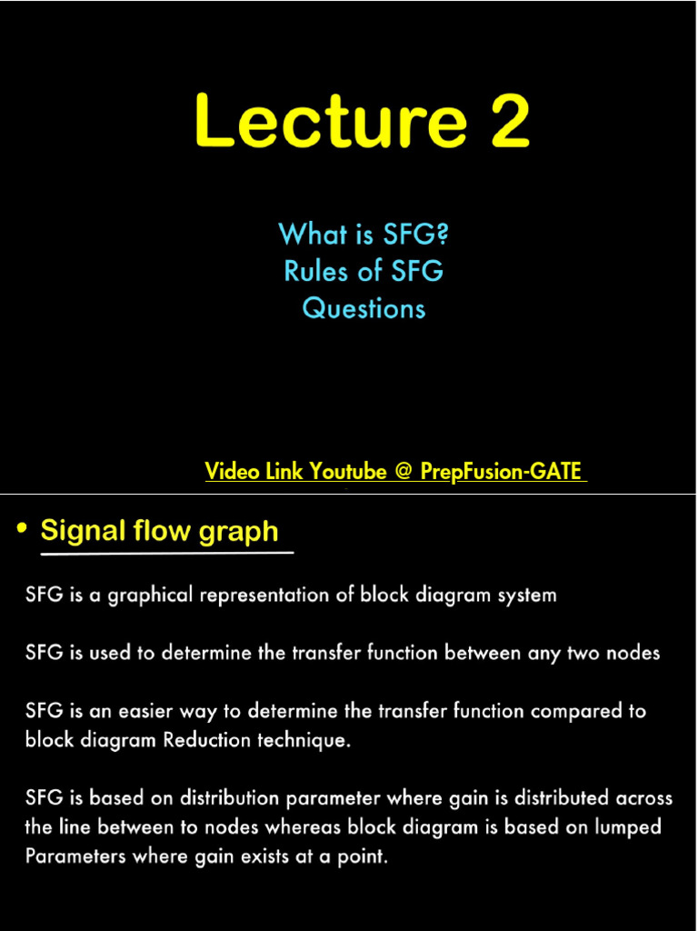 Lec 2 - Block Diagram and SFG PDF | PDF