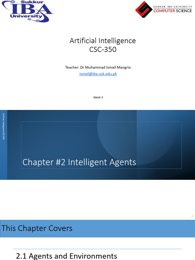 AI-Week3-Ch2-Intelligent Agents Part A | PDF | Rationality | Artificial ...