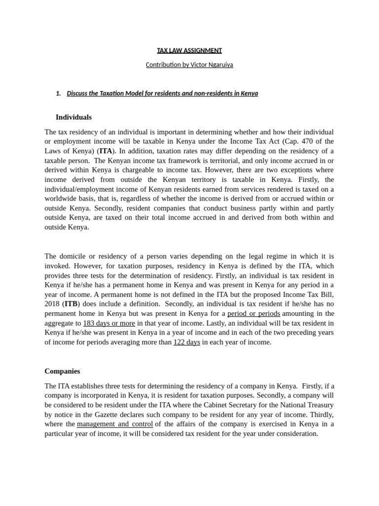 Tax Law Assignment-Group 2 | PDF | Enron | Permanent Establishment