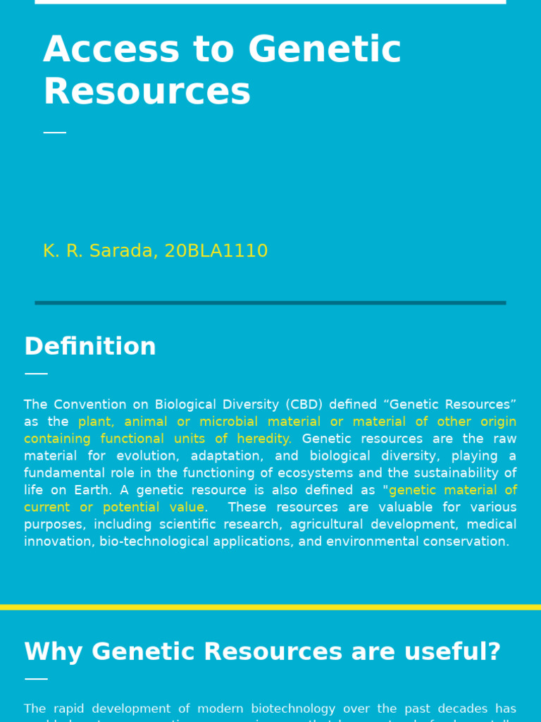 Access To Genetic Resources | PDF
