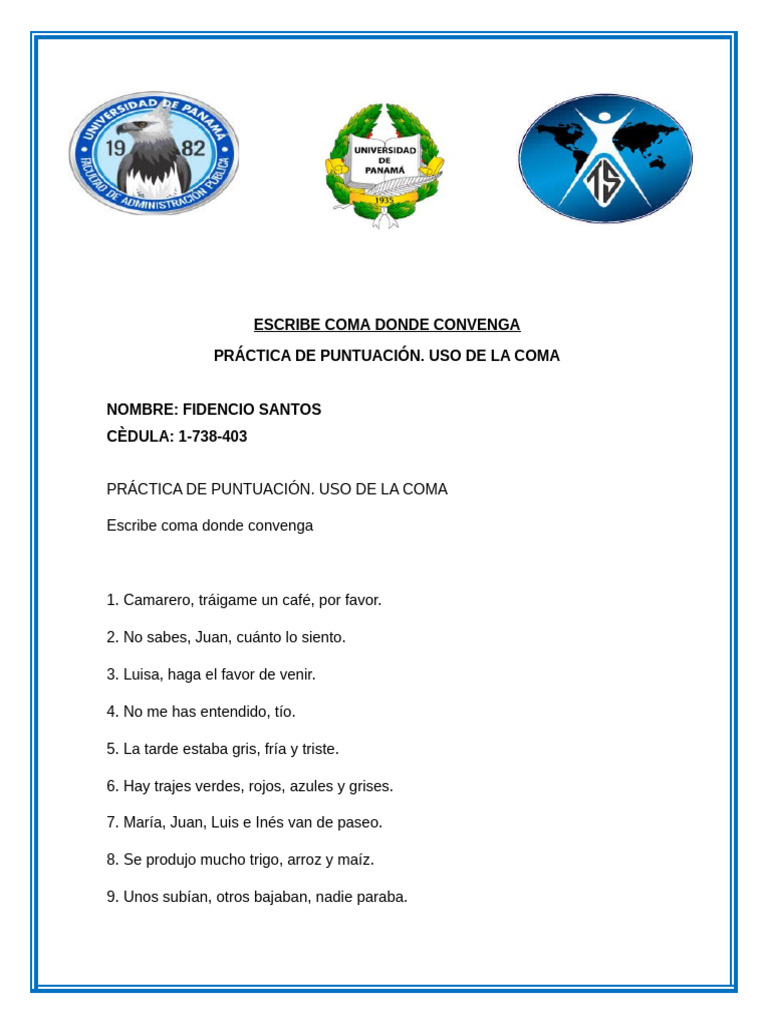 Uso de la Coma y Puntuación en Español | PDF