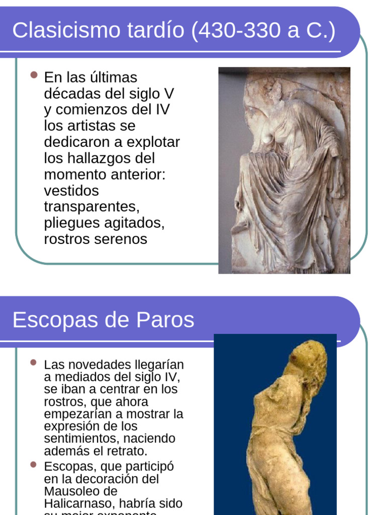 Escopas de Paros y el Clasicismo Tardío | PDF | Periodo helenístico ...
