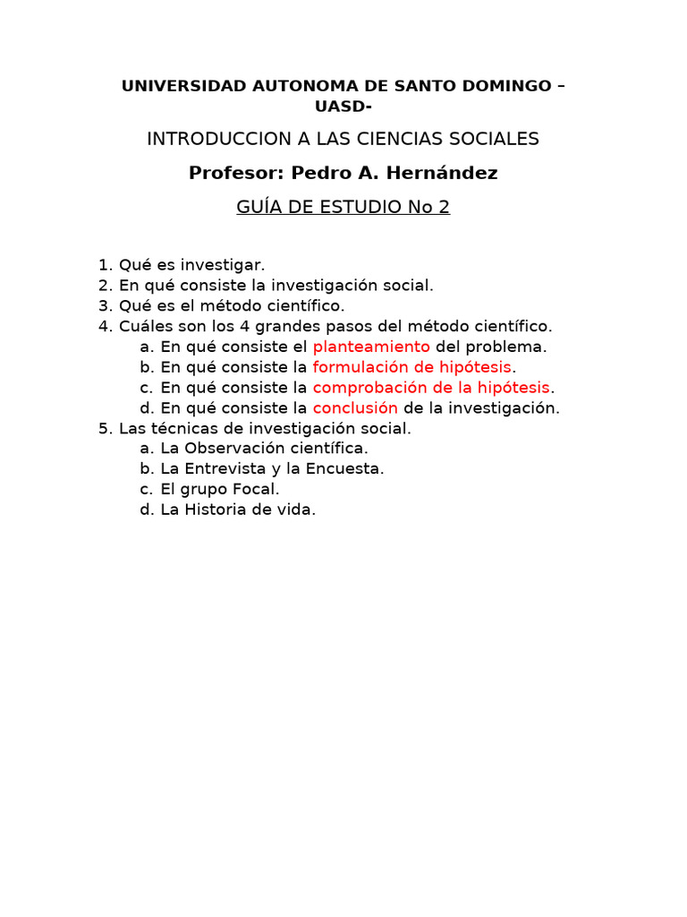 Guia de Estudio Sobre Investigación Social | PDF