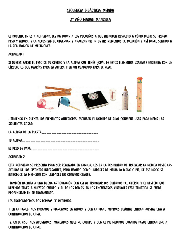 Secuencia Didactica Medida - 20250207 - 160721 - 0000 | PDF | Lápiz