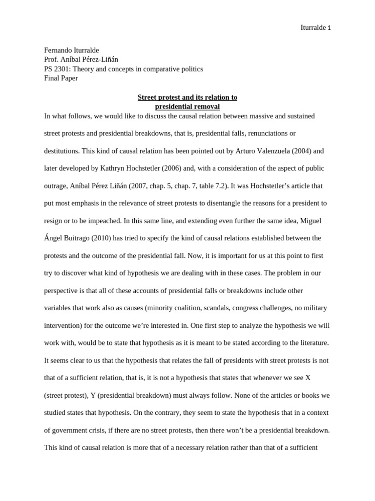 Final Paper (Fernando Iturralde) | PDF | Causality | Hypothesis