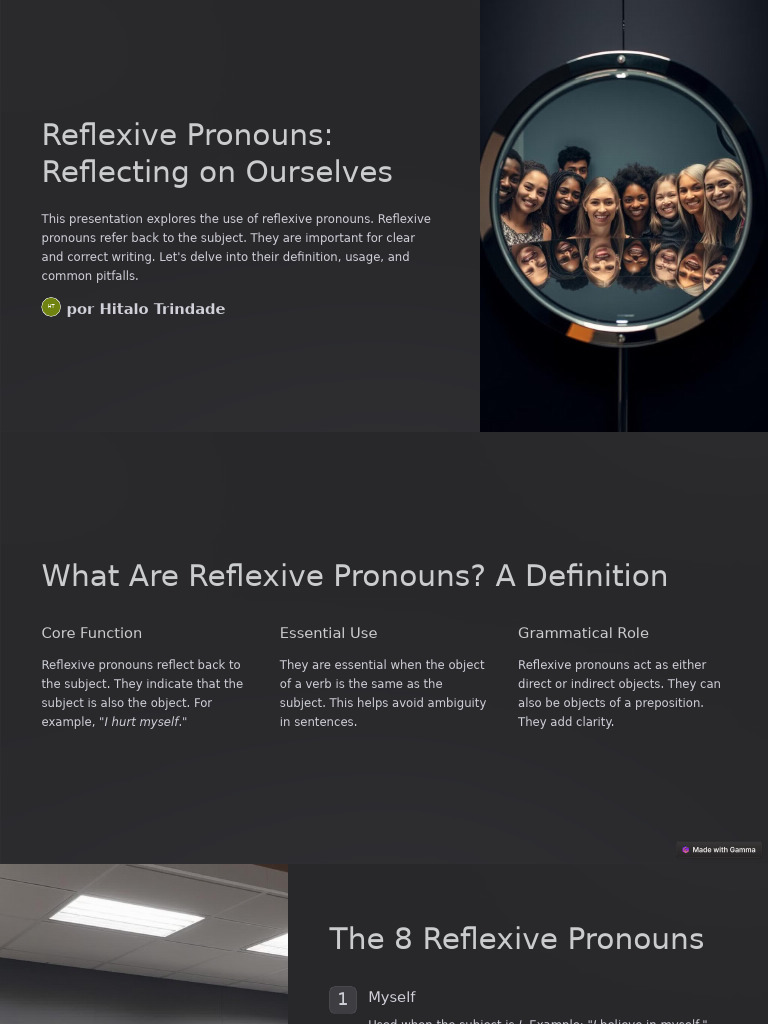 Reflexive Pronouns Reflecting On Ourselves | PDF | Pronoun | Subject ...