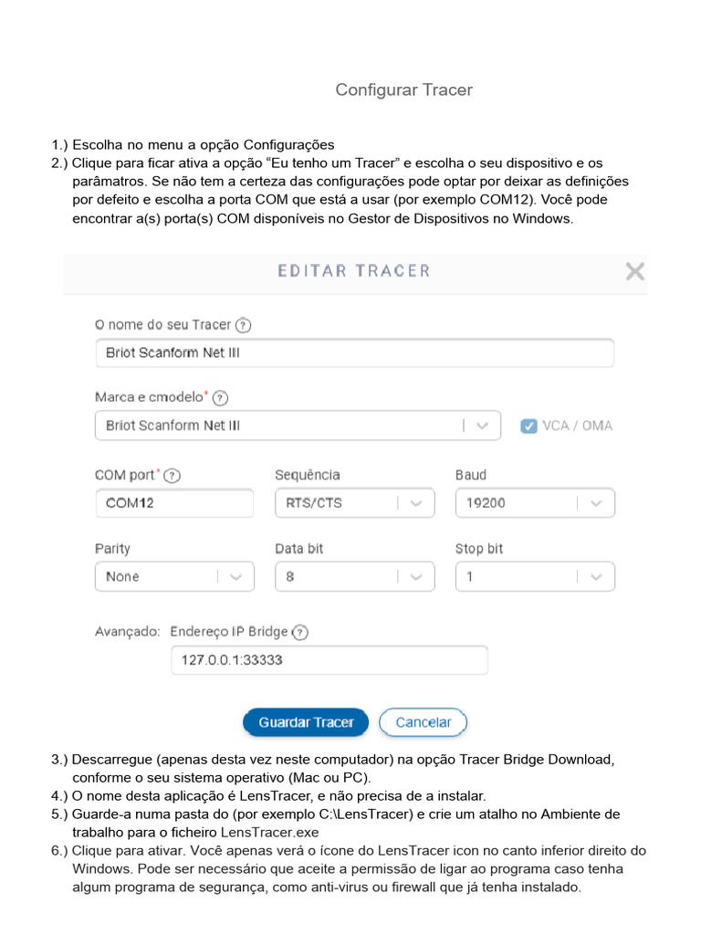 OMEGA-OPTIX Manual Tracer Instalação | PDF